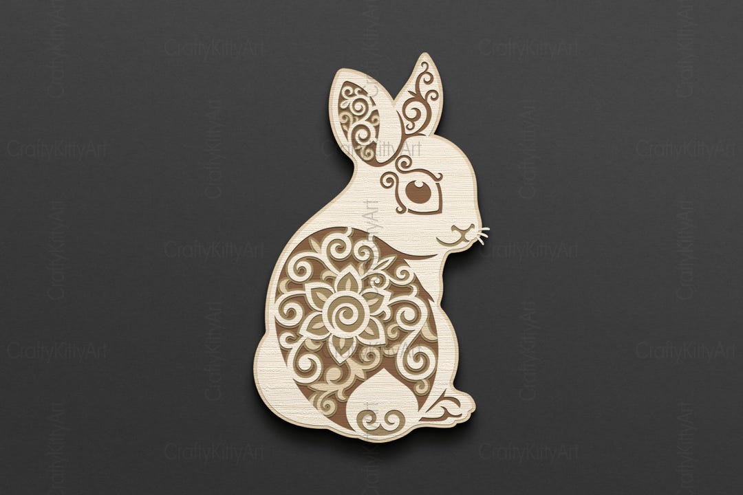 Bunny Laser Svg. 3d Multilayer Laser Cut. Layer SVG PNG DXF Files for ...