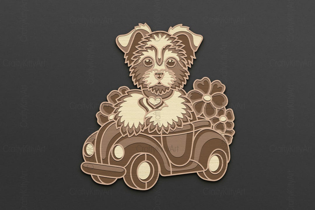 Yorkie Dog Laser Svg. 3d Multilayer Laser Cut. Layer SVG PNG DXF Files ...