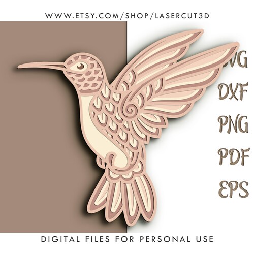 Hummingbird Mandala SVG Hummingbird 3D Layered Multilayer - Etsy