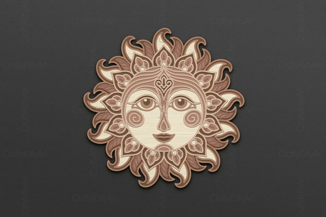 Sun Laser Svg. 3d Multilayer Laser Cut. Layer SVG PNG DXF Files for ...