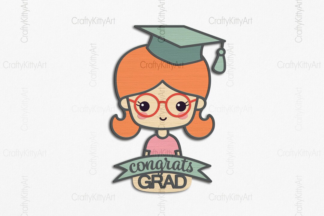 Congrats Grad 3d Svg. Layer SVG PNG DXF for Paper Cut, Laser Cut ...