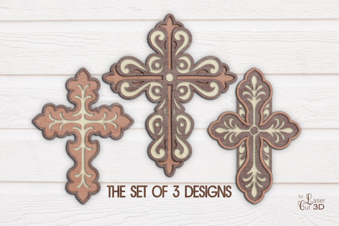 3D Cross Svg. Cross Layered SVG PNG DXF for Paper, Laser Cut, Plywood ...