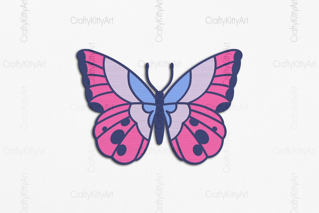 Butterfly 3d Svg. Layer SVG PNG DXF for Paper Cut, Laser Cut, Plywood ...