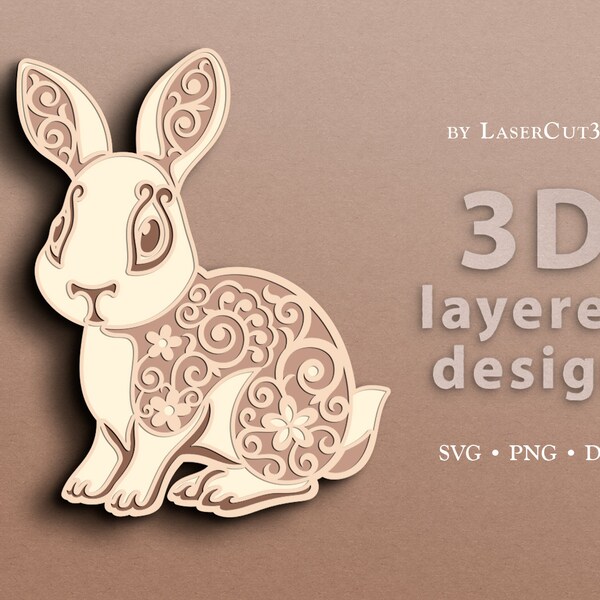 Rabbit Papercut - Etsy