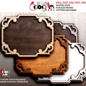 Layered Frame Template Vector Digital SVG DXF Files for Wood | Etsy