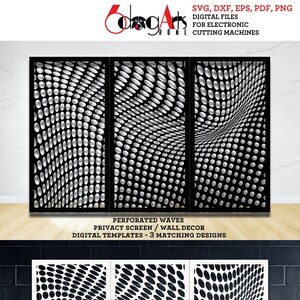 3 Perforated Waves Gates Wall Decor Room Divider Partition Privacy ...