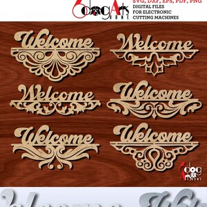 6 Welcome Door Sign Templates Digital Vector Files Svg Dxf Instant ...