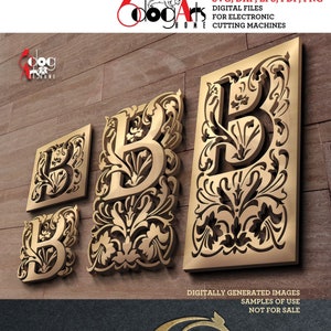 6 Monogram Letter B Templates Digital Vector Files Svg Dxf Instant ...