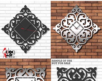 2 Filigree Wall Clock Templates Digital Vector Files Svg Dxf | Etsy