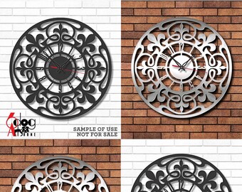 2 Filigree Wall Clock Templates Digital Vector Files Svg Dxf | Etsy