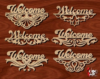 8 Welcome Door Sign Templates Digital Vector Files Svg Dxf | Etsy
