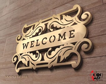 8 Welcome Door Sign Templates Digital Vector Files Svg Dxf | Etsy