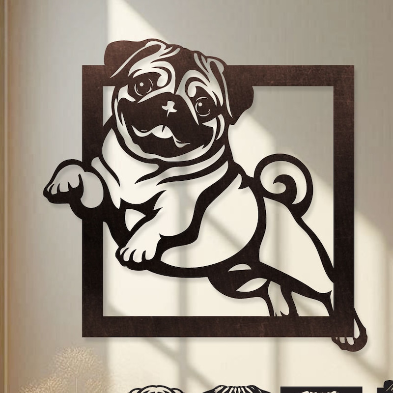 Wood Patterns Pug - Etsy