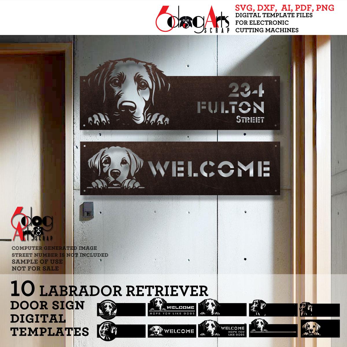 10 Labrador Retriever Welcome Door Sign Digital Templates Vector SVG ...