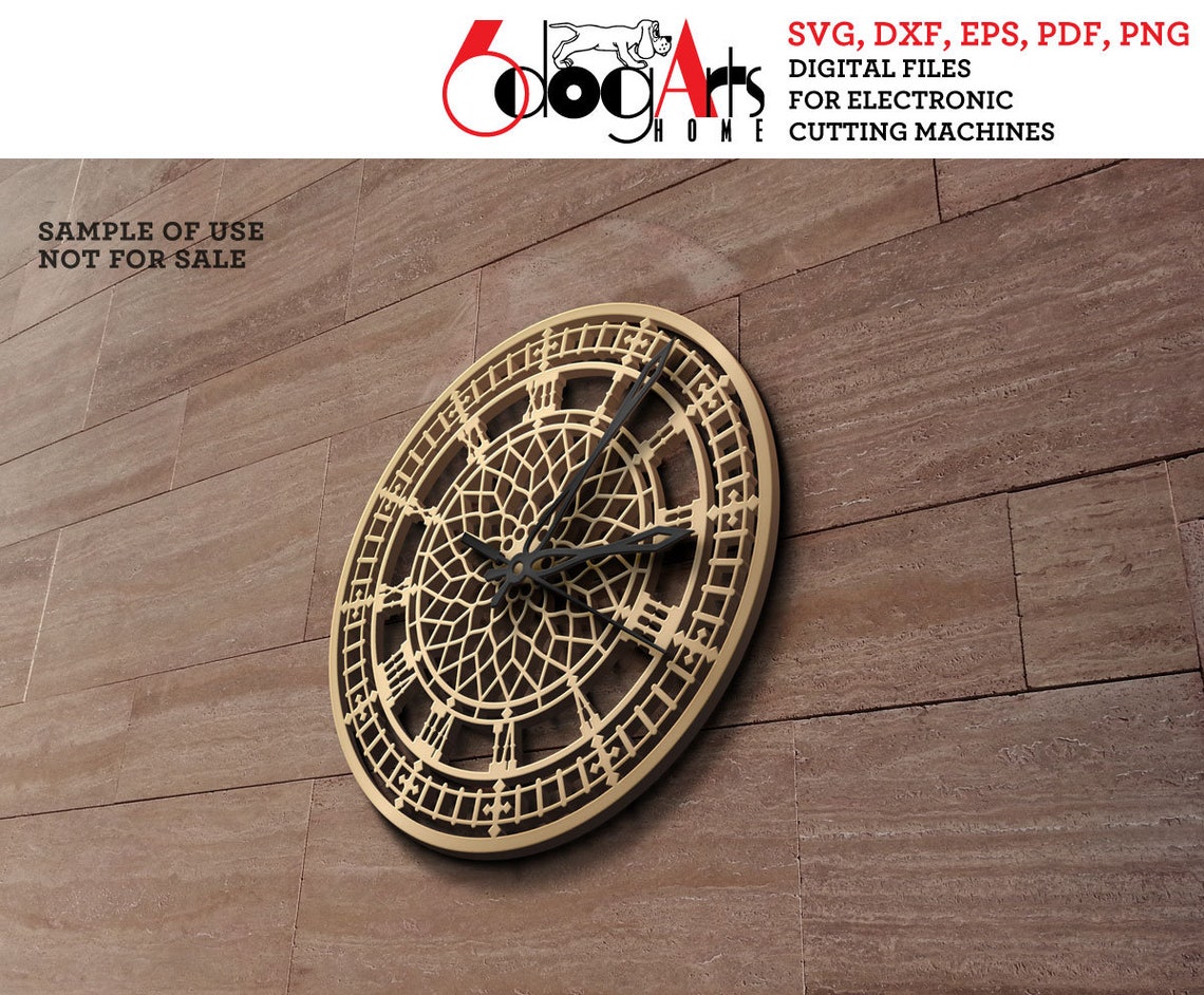 Filigree Wall Clock Template Digital Vector Files Svg Dxf | Etsy