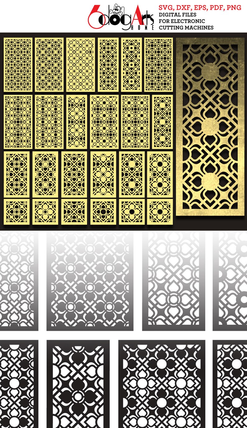 24 Floral Pattern Grill Templates Digital Svg Dxf Files Room | Etsy