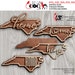4 North Carolina State Outline Home Wall Decor Layered Templates Vector ...