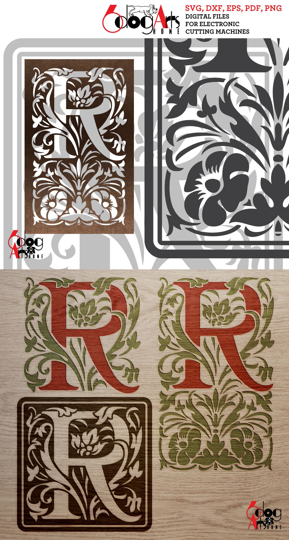 6 Monogram Letter R Templates Digital Vector Files Svg Dxf - Etsy Australia
