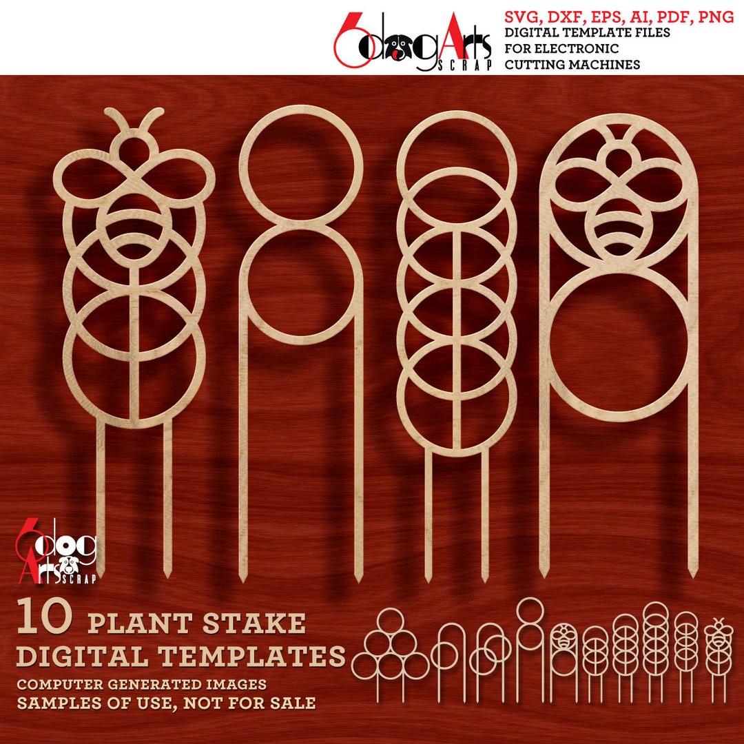 10 House Plant Trellis Stake Templates Vector Digital SVG DXF Files ...