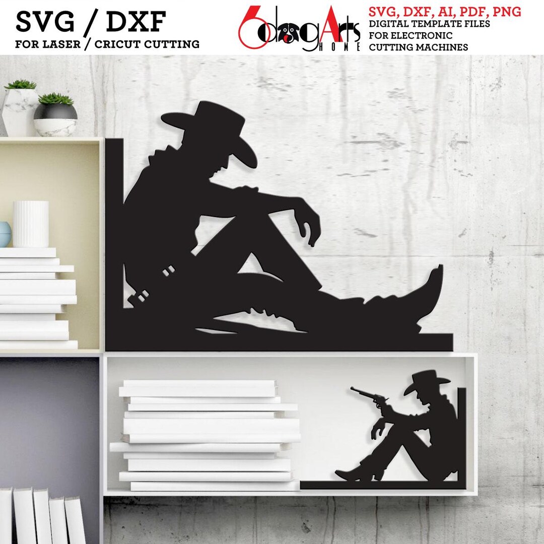 2 Cowboy SVG / DXF Home Decor Digital Templates Download for Laser ...