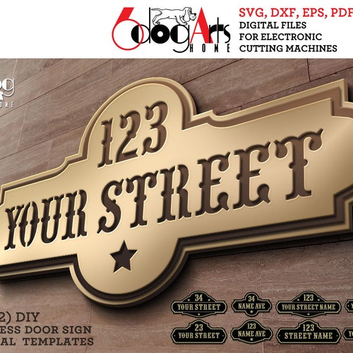 Vertical Address Sign Svg Ai Laser Cut Files INSTANT - Etsy