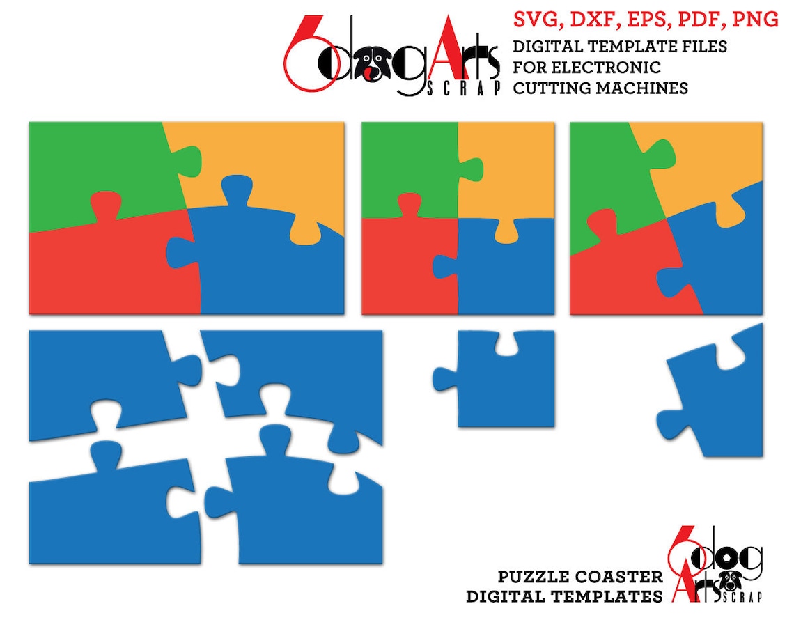 Puzzle Coaster SVG Template, Files for Laser Cricut Cutting (digital ...