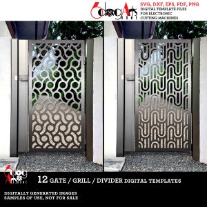 12 Gate Grill Partition Templates Digital Svg Dxf Files Room Screen ...