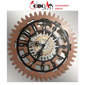 4 Steampunk Wall Clock Face Multilayered Templates Digital Vector Files ...