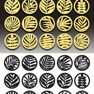 20 Round Foliage Coaster Trivet Wall Decor Templates Vector Digital SVG ...