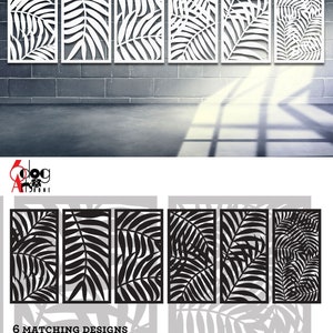6 Tropical Leaves Wall Decor Room / Partition SVG / DXF Bundle Digital ...