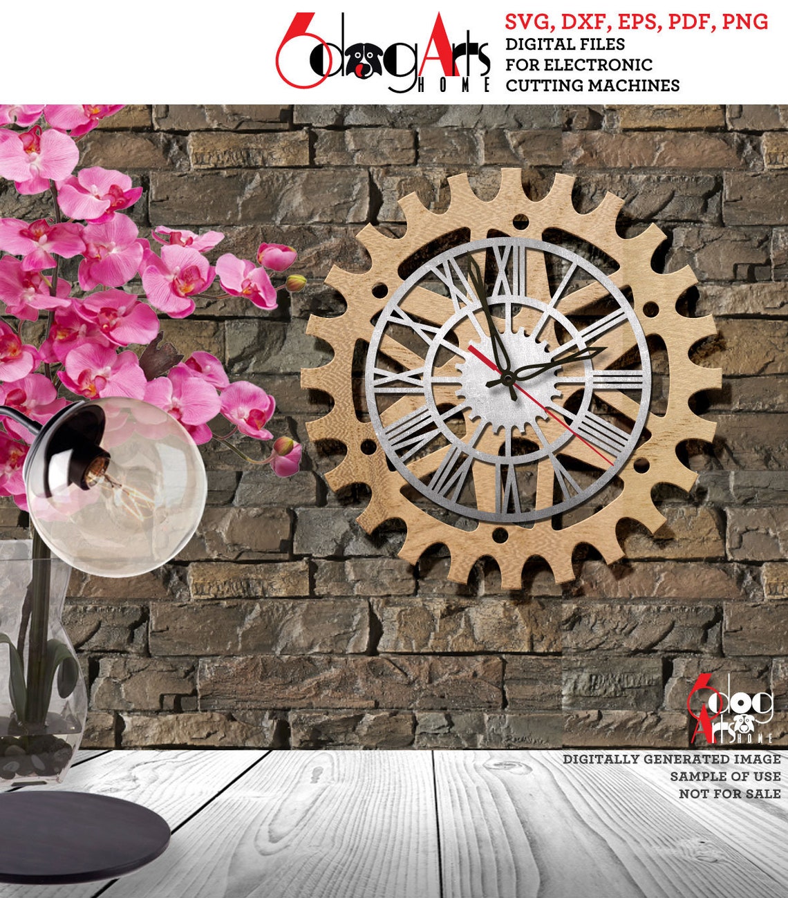 4 Steampunk Wall Clock Templates Digital Vector Files Svg Dxf - Etsy