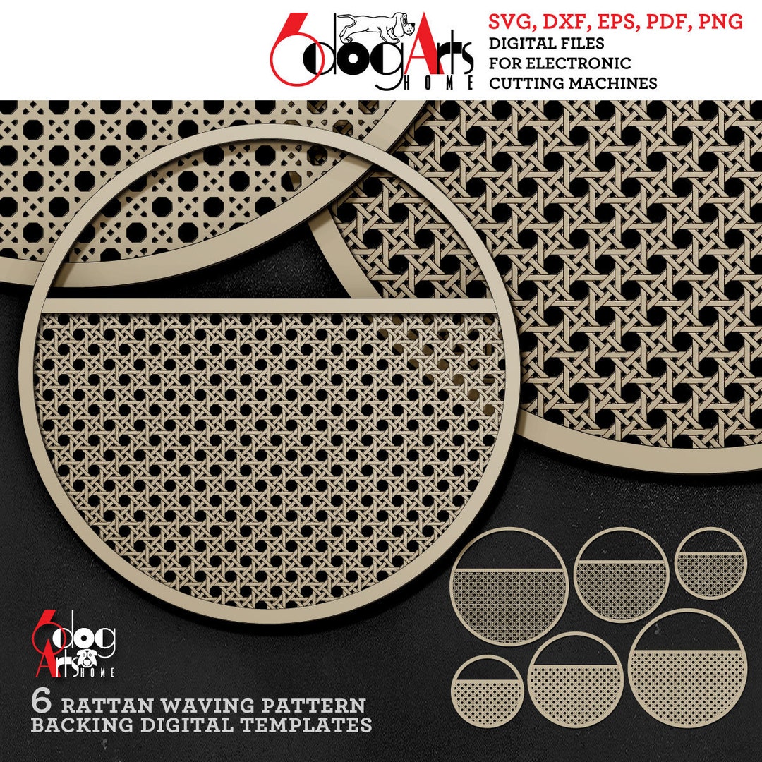 3 Rattan Weaving Pattern Layered Backing Templates Digital SVG DXF ...