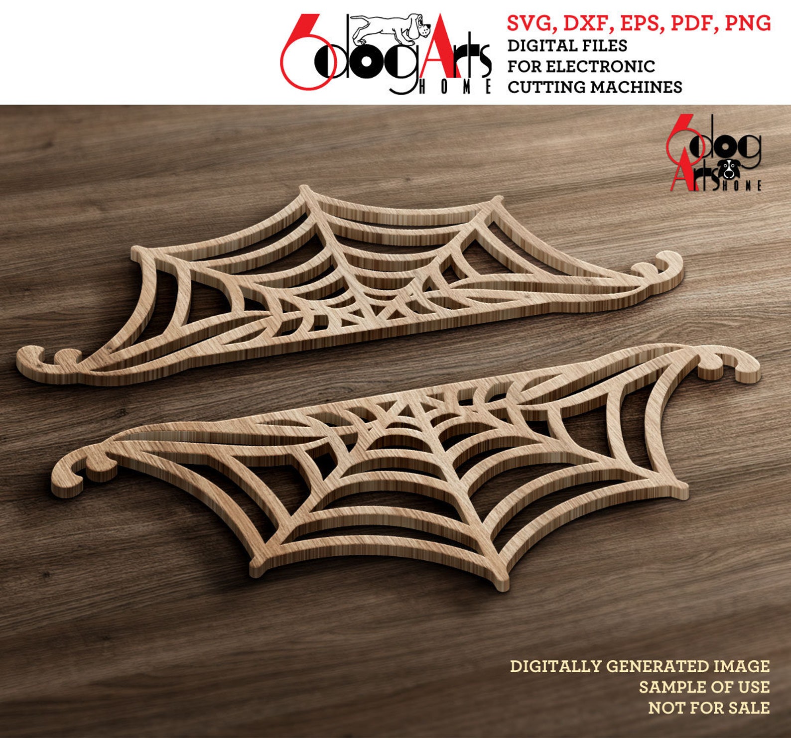 9 Halloween Spider Web Door Hanger SVG DXF Templates for Glowforge ...