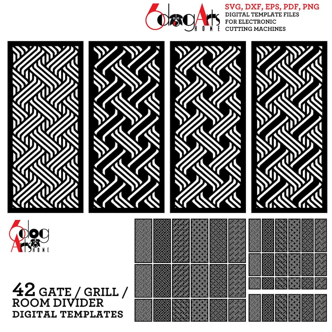 42 Wavy Pattern Grill Templates Digital Svg Dxf Files Room Screen ...