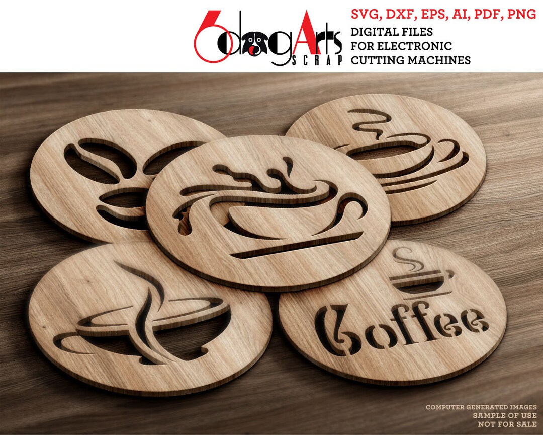 12 Round Coffee Tea Coaster Trivet Wall Decor Templates Vector - Etsy