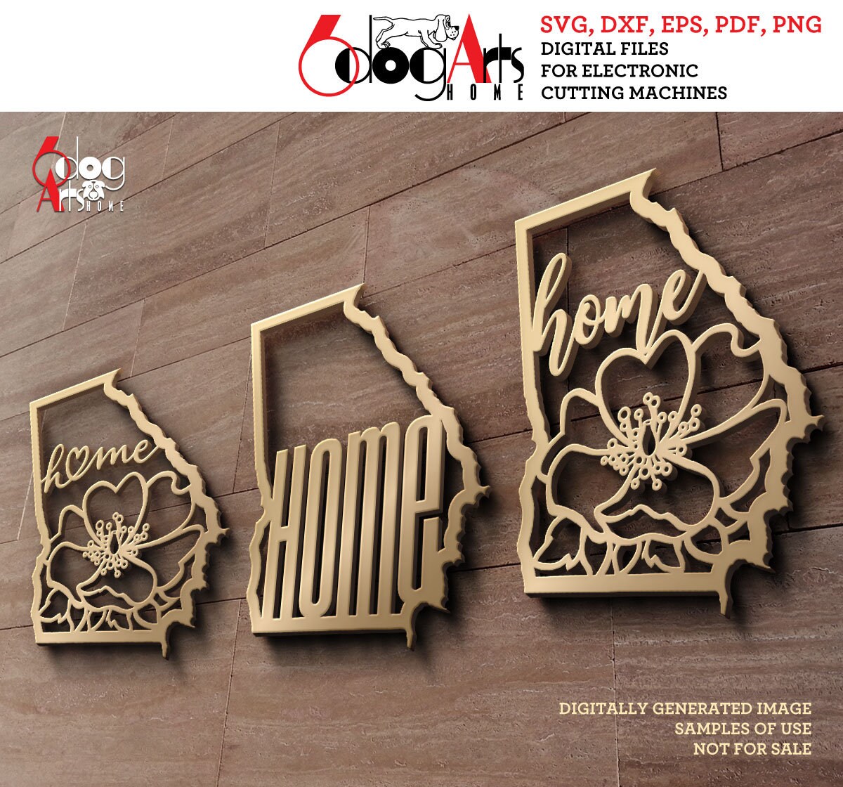 6 Georgia State Outline Home Wall Decor Layered Templates - Etsy