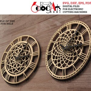 2 Filigree Wall Clock Templates Digital Vector Files Svg Dxf | Etsy