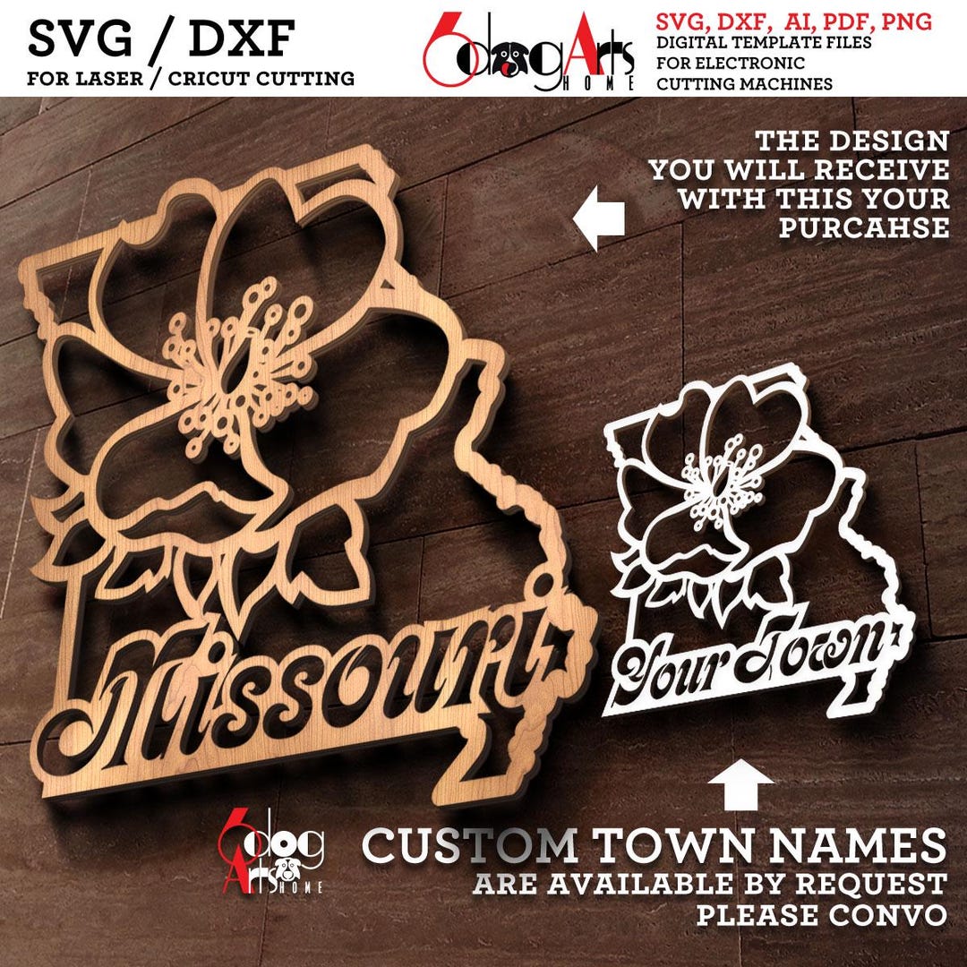 Missouri State & Custom Town Names SVG / DXF Digital Templates for ...
