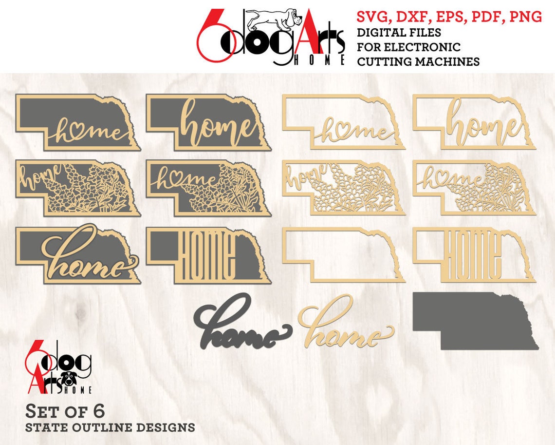 6 Nebraska State Outline Home Wall Decor Layered Templates - Etsy