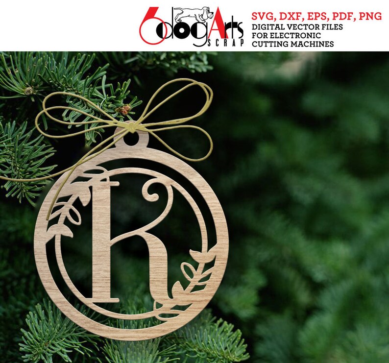 26 Monogram Christmas Ornament Templates Full Alphabet Digital - Etsy