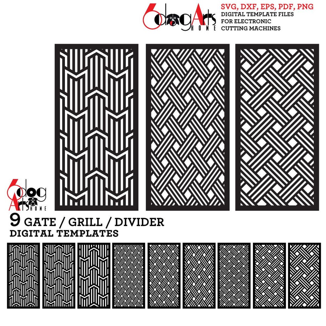 9 Gate / Partition SVG / DXF Bundle Digital Template Files Download for ...