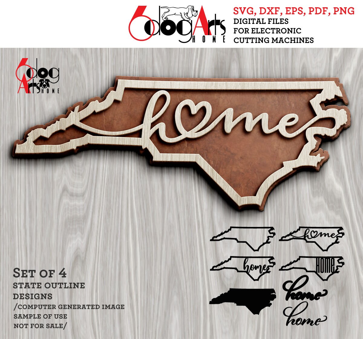 4 North Carolina State Outline Home Wall Decor Layered - Etsy