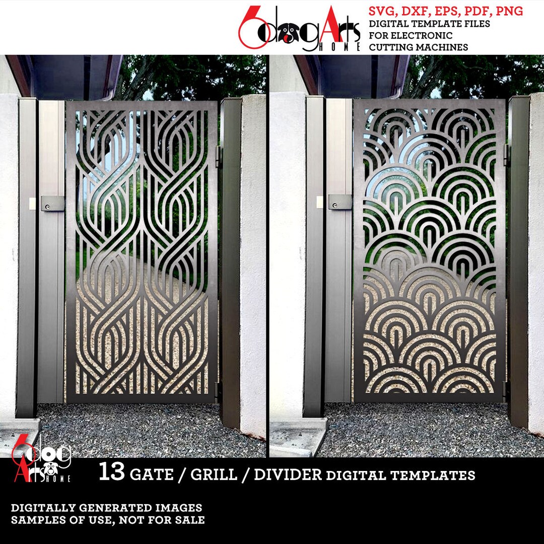 13 Gate Grill Partition Templates Digital Svg Dxf Files Room Screen ...
