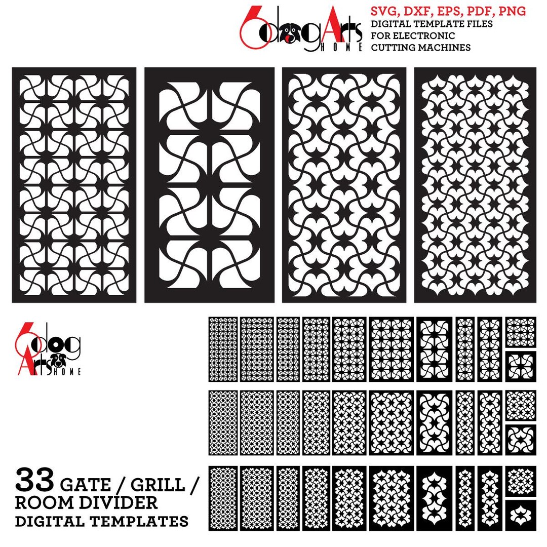 33 Gate / Partition SVG / DXF Bundle Digital Template Files Download ...