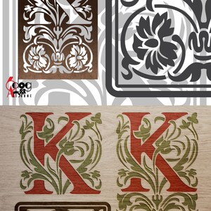 6 Monogram Letter K Templates Digital Vector Files Svg Dxf Instant ...