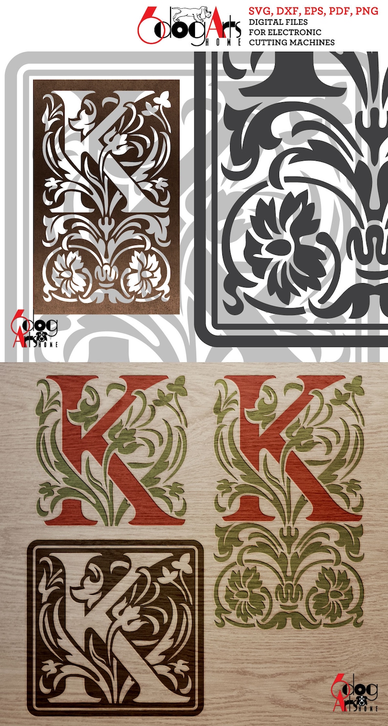 6 Monogram Letter K Templates Digital Vector Files Svg Dxf - Etsy
