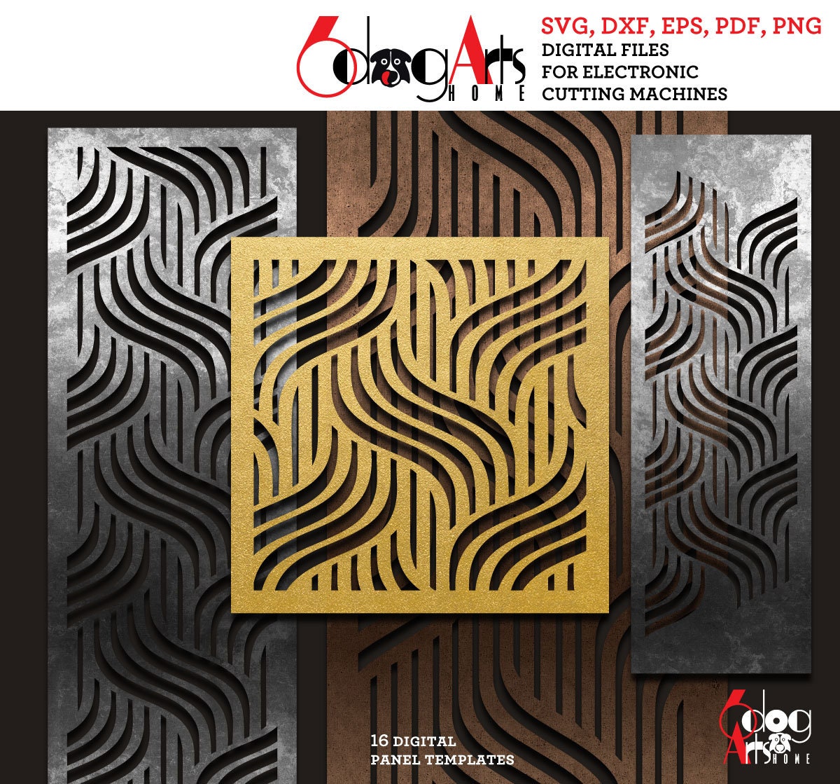 16 Wavy Gate / Partition SVG / DXF Bundle Digital Template Files ...