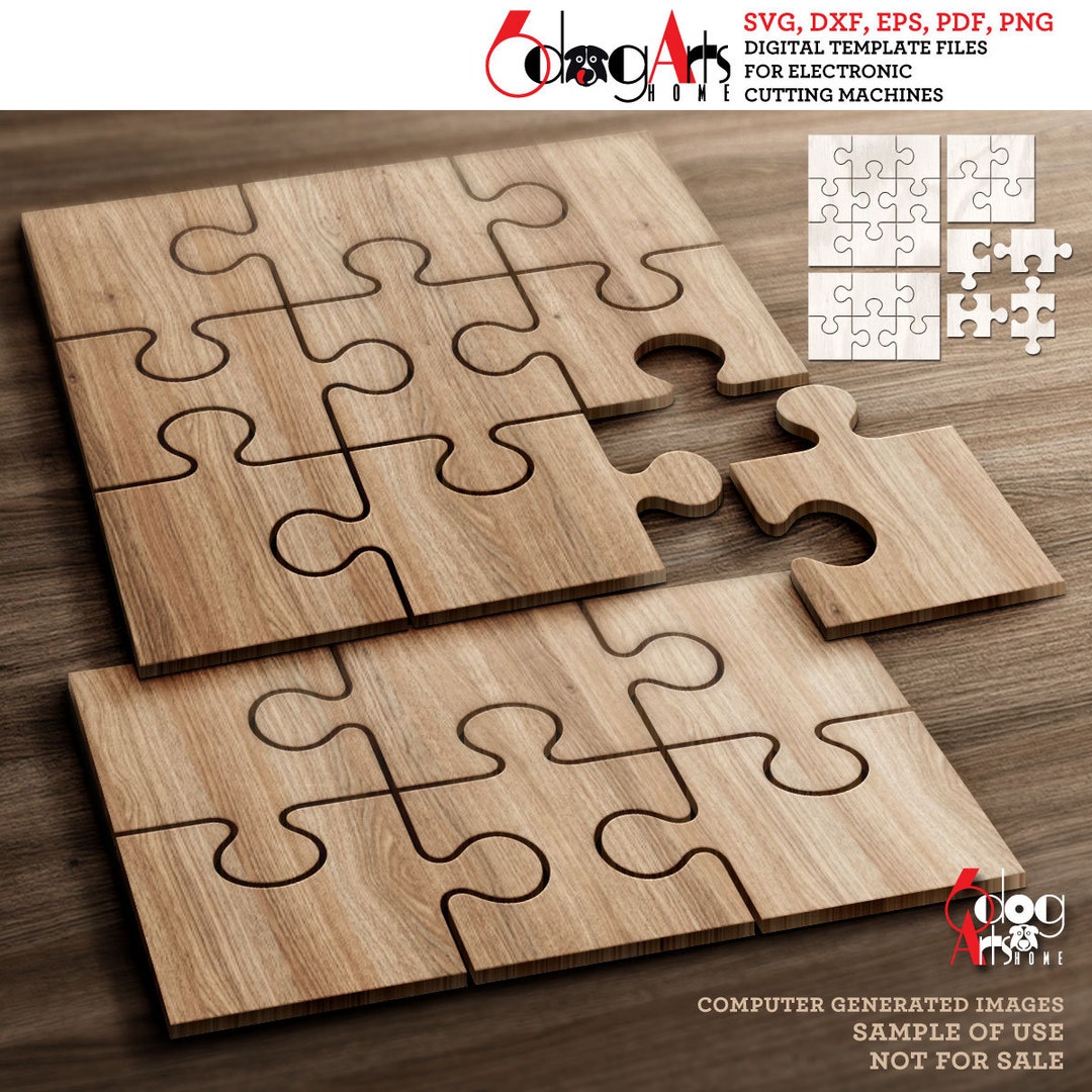 Puzzle Coaster Trivet Wall Decor Templates Vector Digital SVG DXF Files ...