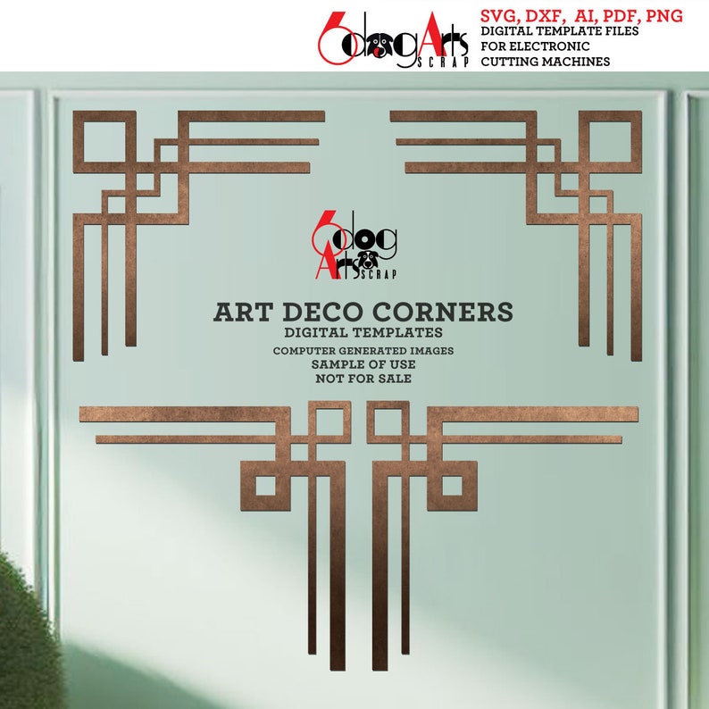 Art Deco Corners SVG DXF Files Bundle Digital Templates Download for ...
