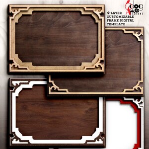 Layered Frame Template Vector Digital SVG DXF Files for Wood Cardboard ...